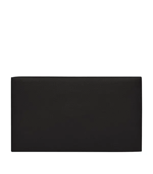 Saint Laurent Leather Uptown Clutch - Black