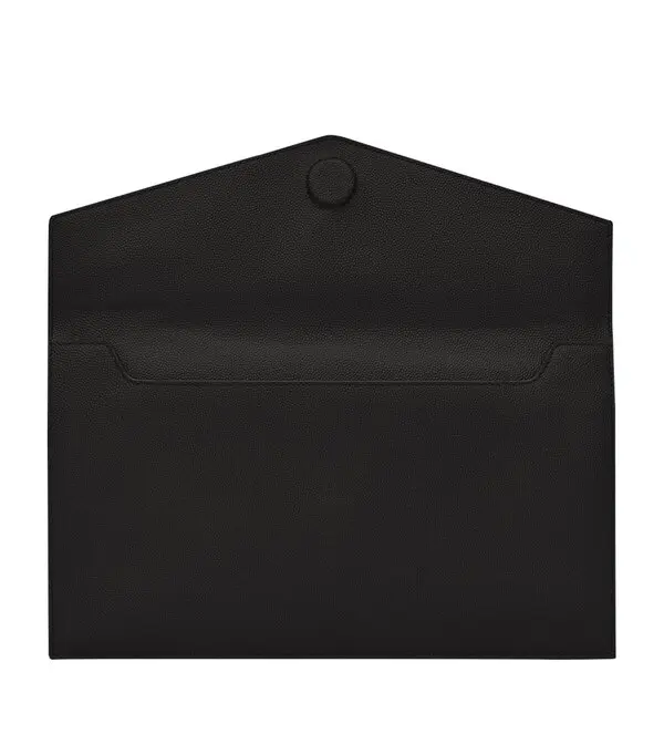 Saint Laurent Leather Uptown Clutch - Black