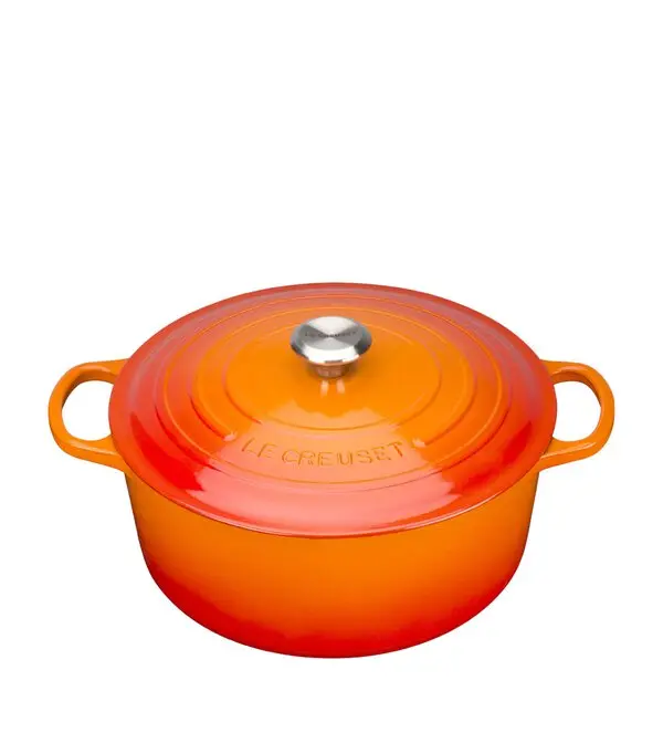 LE CREUSET Cast Iron Round Casserole Dish - Orange