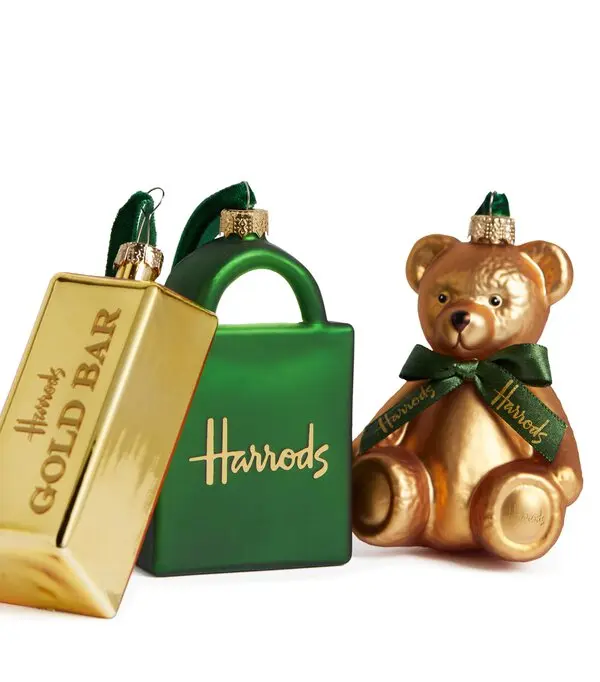 Harrods Glass-blown Heritage Tree Decorations - Green