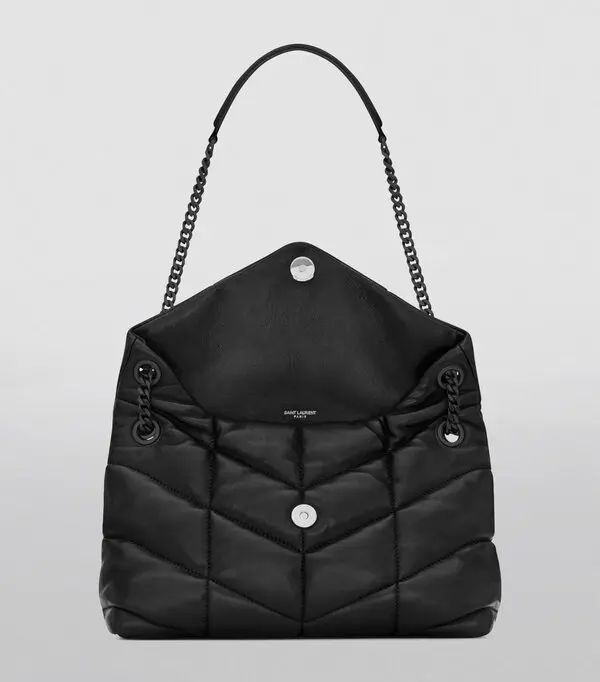 Saint Laurent Leather Puffer Shoulder Bag - Black