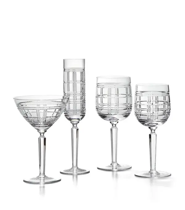 Ralph Lauren Hudson Plaid White Wine Glass