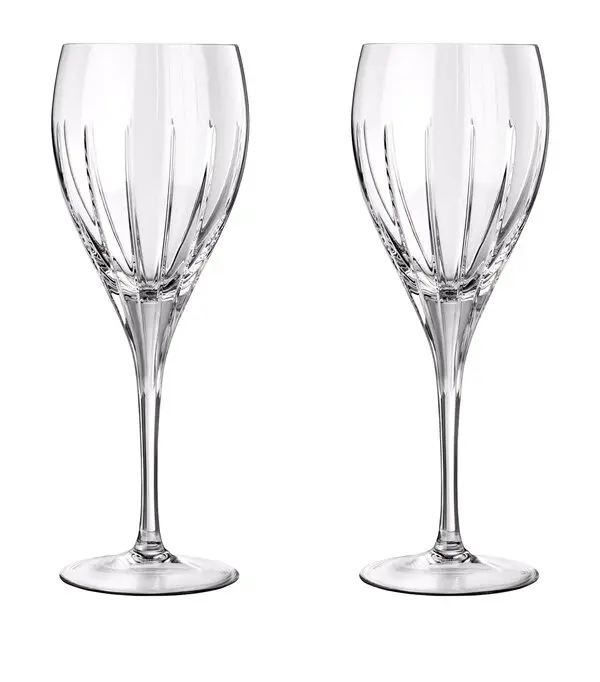 Christofle Set Of 2 Iriana Crystal Water Glasses - Silver