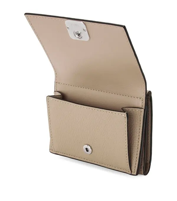 Loewe Leather Anagram Trifold Wallet - Beige