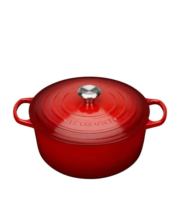 LE CREUSET Cast Iron Round Casserole Dish - Cerise