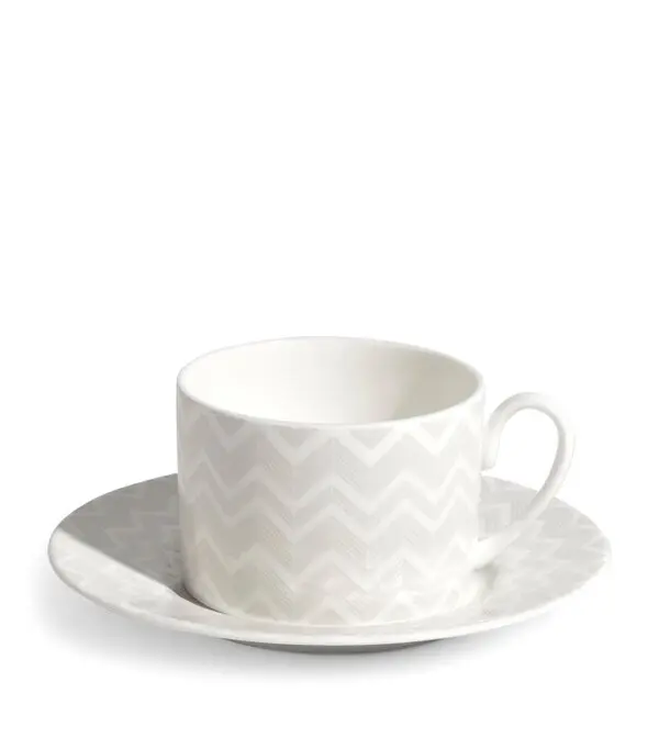 Missoni Zigzag Teacup And Saucer - White