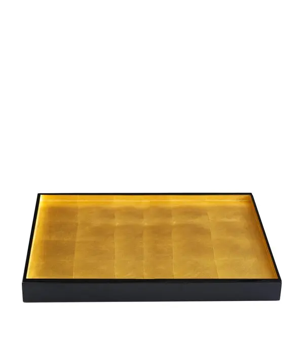 POSH TRADING COMPANY Large Leaf London Tray - Gold