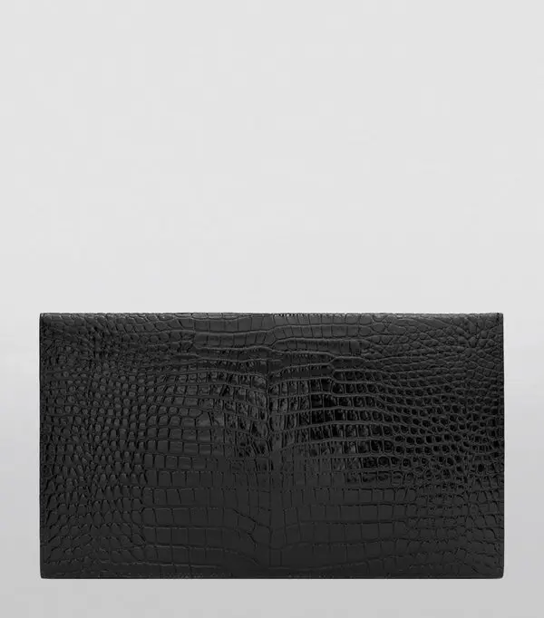 Saint Laurent Uptown Envelope Pouch Croc-embossed
