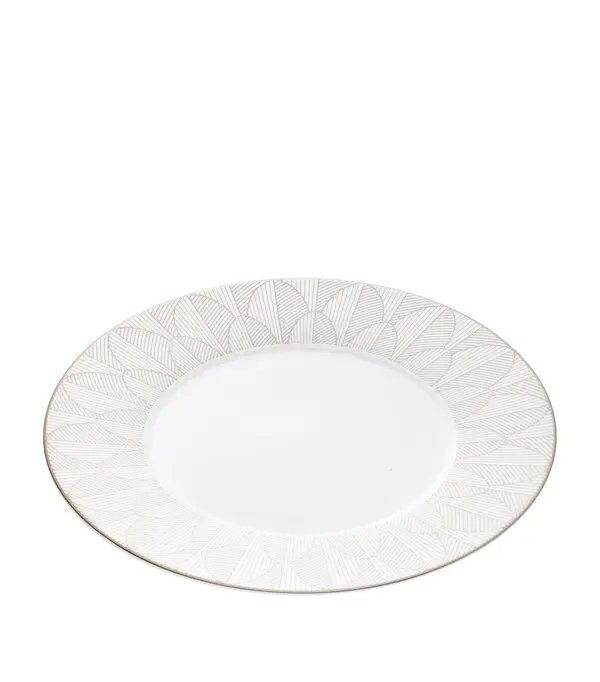 Christofle Porcelain Malmaison Platinum Impériale Dinner Plate