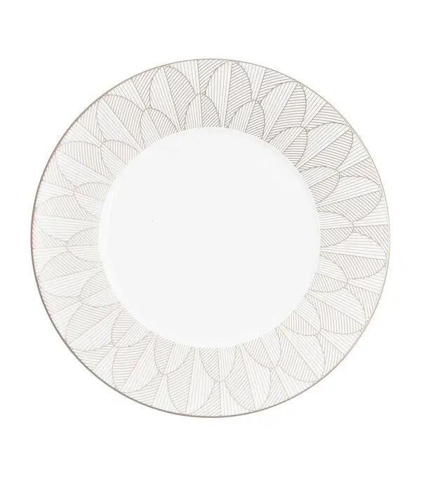 Christofle Porcelain Malmaison Platinum Impériale Dinner Plate - Silver