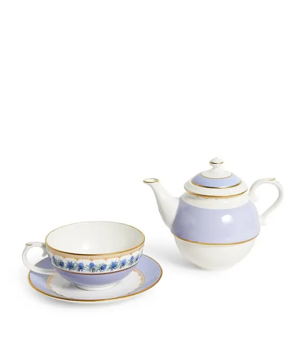Halcyon Days Shell Garden Floral Tea For One Set