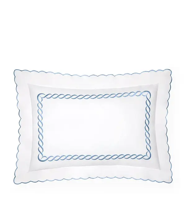 PRATESI Treccia Oxford Pillowcase - Blue
