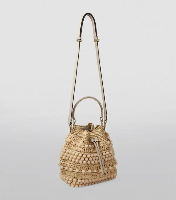 JIMMY CHOO Raffia Bon Bon Top-handle Bag