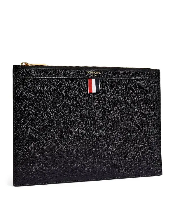 Thom Browne Small Leather Pouch - Black