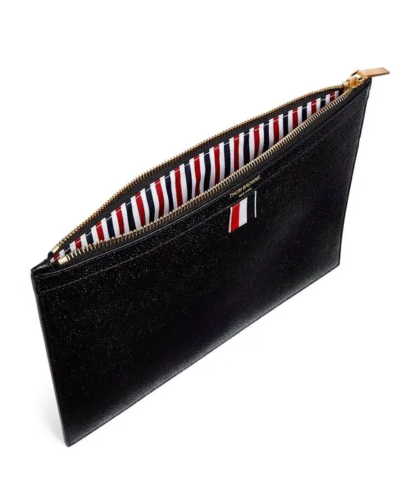 Thom Browne Small Leather Pouch - Black