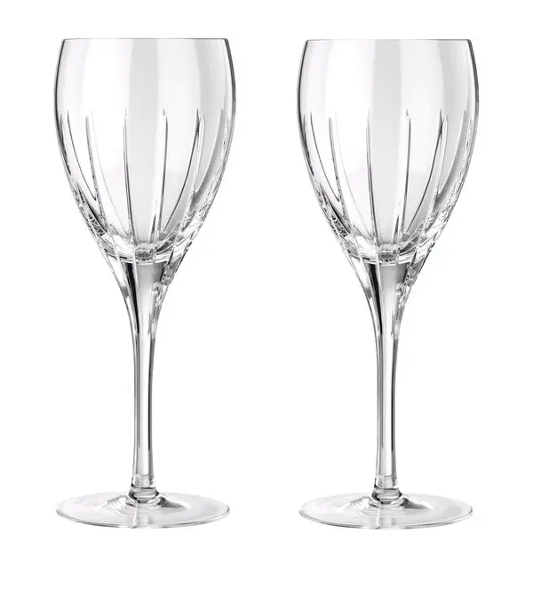 Christofle Set Of 2 Iriana Crystal Red Wine Glasses - Silver