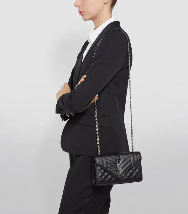 Saint Laurent Small Envelope Matelassé Shoulder Bag