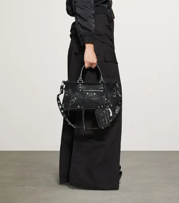 Balenciaga Medium Leather Le Cagole Duffle Bag - Black | Editorialist