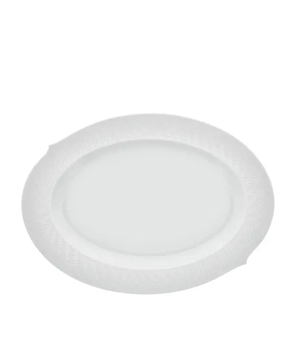 MEISSEN Porcelain Waves Relief Oval Serving Platter - White