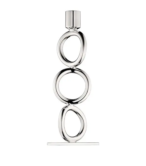 Christofle Plated Vertigo 3-rings Candlestick - Silver