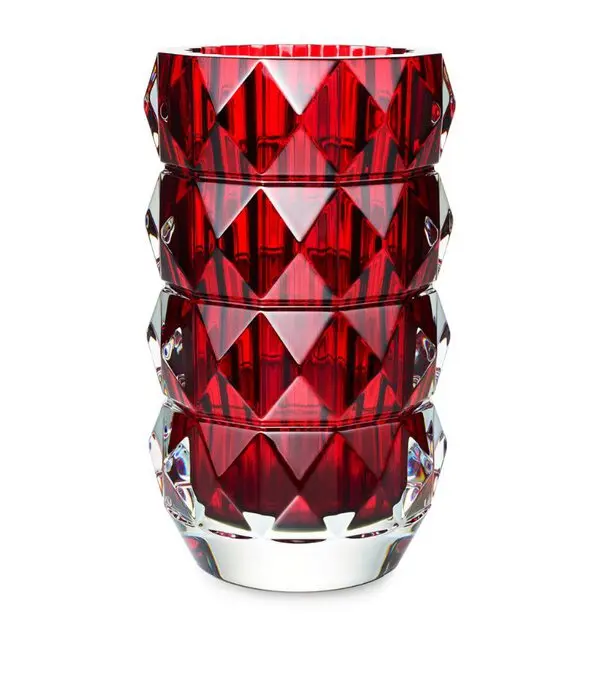 THE MARTHA, BY BACCARAT Louxor Round Red Vase - Clear
