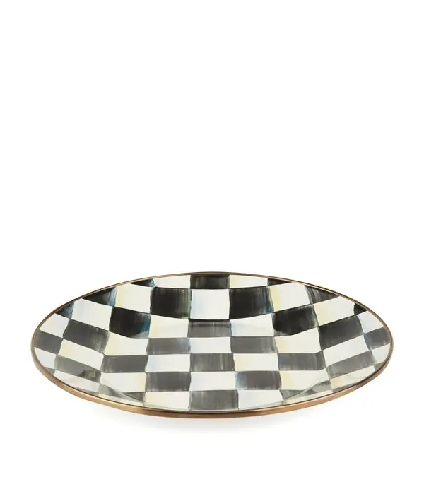 MACKENZIE-CHILDS Courtly Check Enamel Dinner Plate - Black