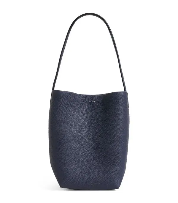The Row Small Leather N/S Park Tote Bag - Navy | Editorialist
