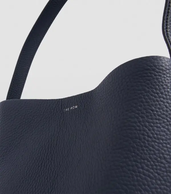 The Row Small Leather N/S Park Tote Bag - Navy | Editorialist