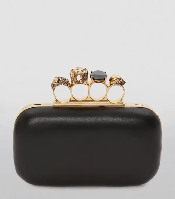 Alexander McQueen Skull Four-ring Clutch Bag - Black