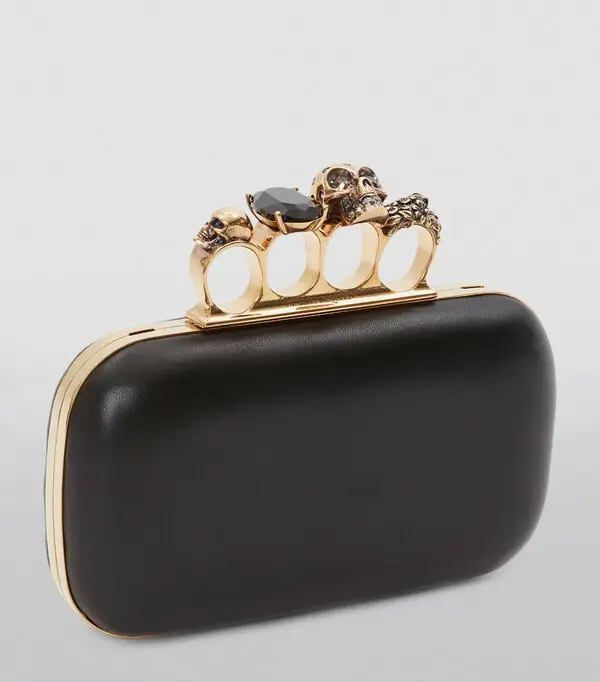 Alexander McQueen Skull Four-ring Clutch Bag - Black