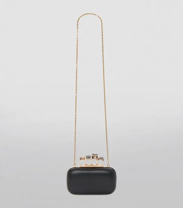 Alexander McQueen Skull Four-ring Clutch Bag - Black