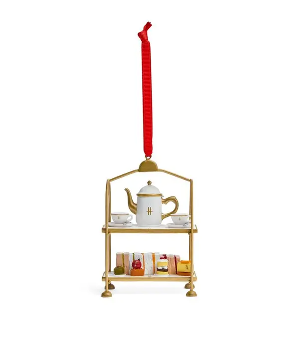 Harrods Afternoon Tea Stand Tree Decoration - Gold