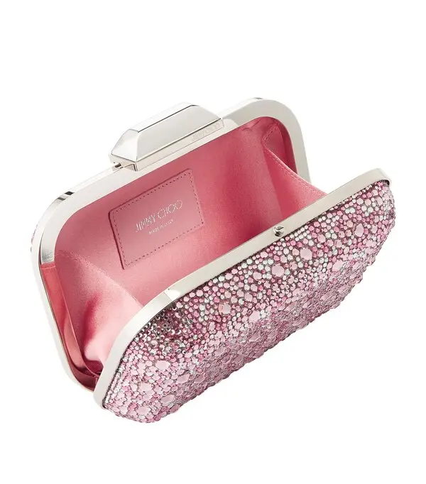 JIMMY CHOO Crystal-embellished Cloud Clutch - Pink