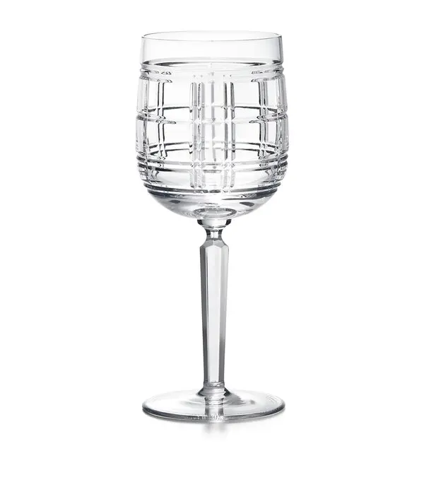 Ralph Lauren Hudson Plaid Red Wine Glass - Clear