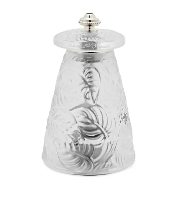 Lalique Feuilles Crystal Salt Grinder - Clear