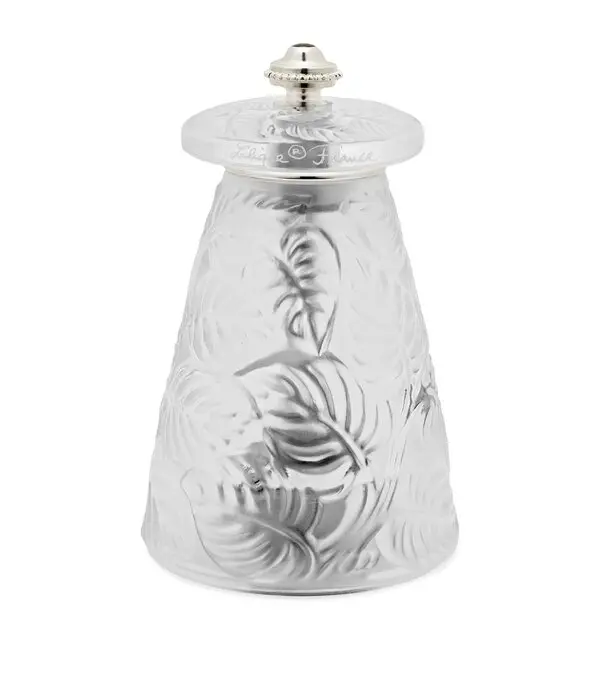Lalique Feuilles Crystal Salt Grinder - Clear