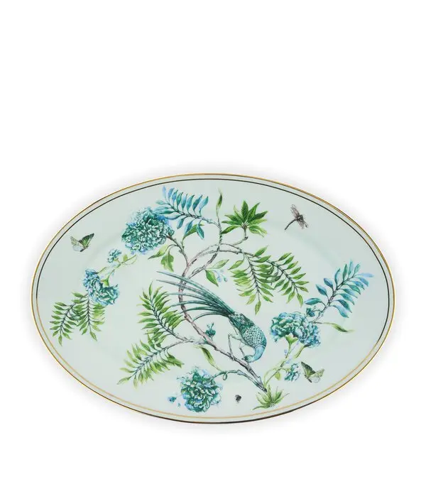 AQUAZZURA Large Secret Garden Oval Platter - Green