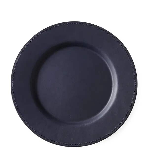 Ralph Lauren Leather Wyatt Charger Plate - Navy