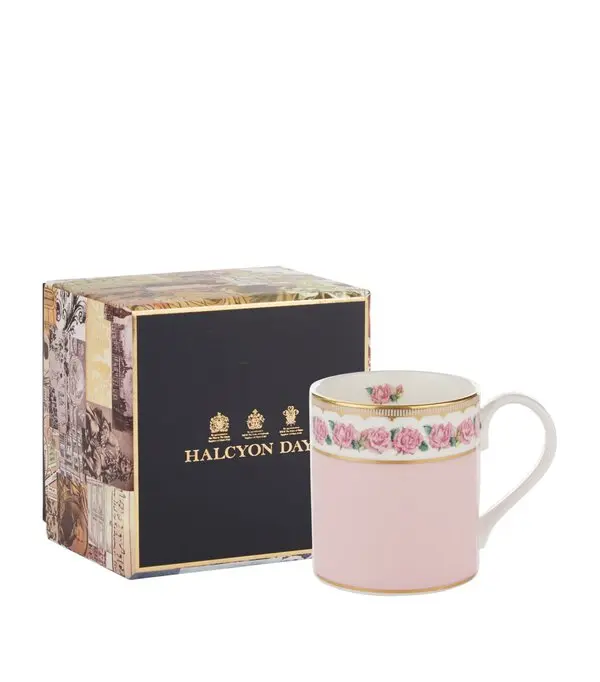 Halcyon Days Shell Garden Floral Mug - Pink