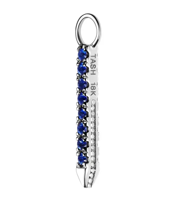MARIA TASH Diamond And Sapphire Eternity Bar Charm - White