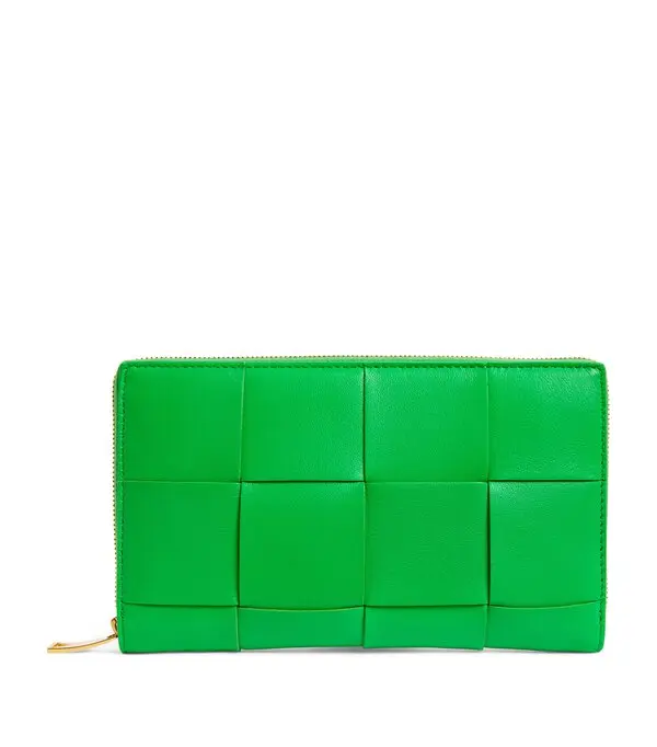 Bottega Veneta Leather Intreccio Wallet - Green