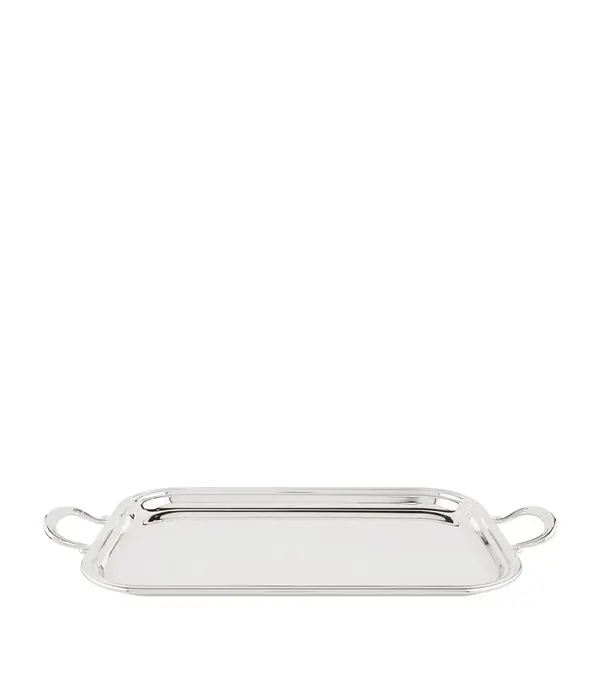 GREGGIO Plated English Tray With Handles - Silver