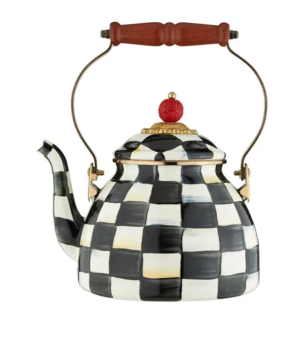 MACKENZIE-CHILDS Courtly Check Tea Kettle - Black