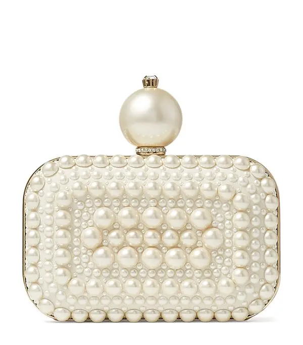 JIMMY CHOO Cloud Embellished Clutch - White