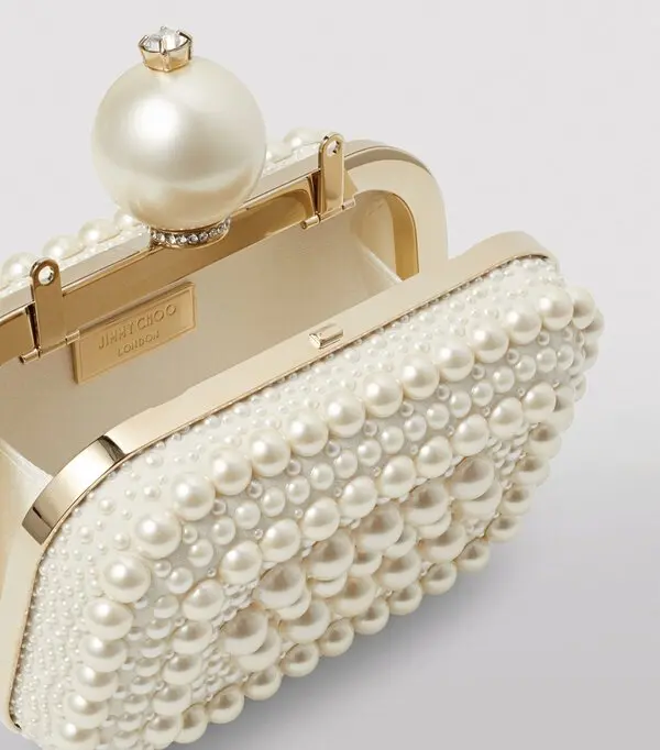 JIMMY CHOO Cloud Embellished Clutch - White