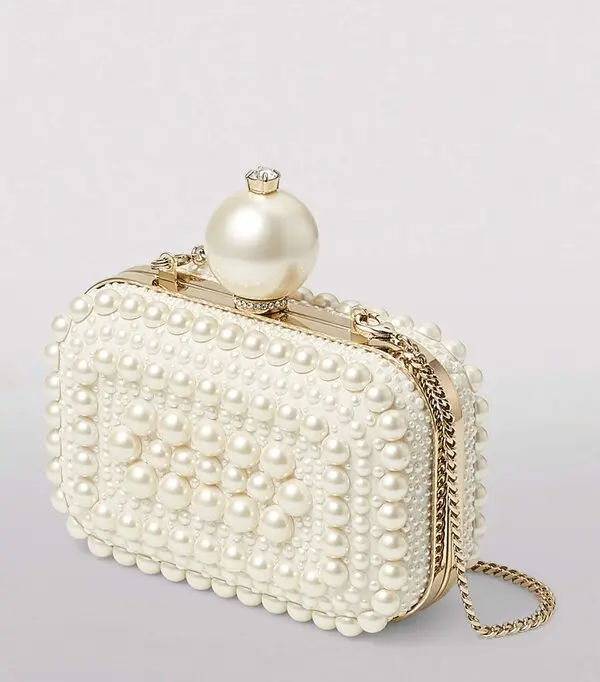 JIMMY CHOO Cloud Embellished Clutch - White