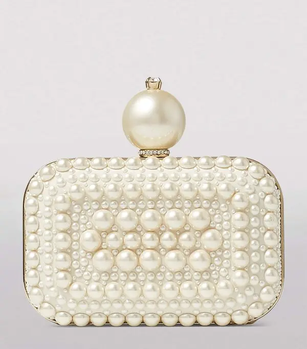 JIMMY CHOO Cloud Embellished Clutch - White
