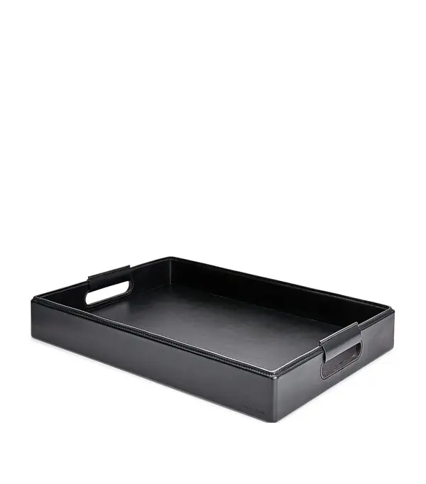 Ralph Lauren Large Leather Wyatt Tray - Black