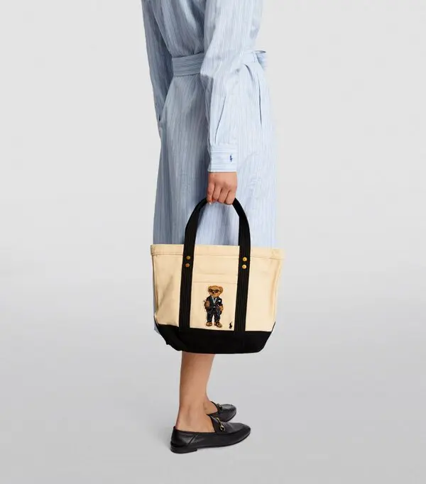 Ralph Lauren Canvas Polo Bear Tote Bag