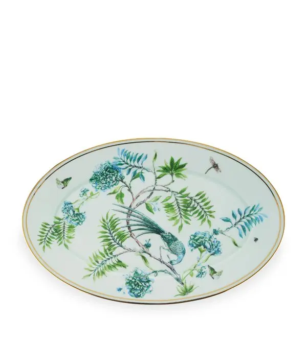 AQUAZZURA Small Secret Garden Small Oval Platter - Green